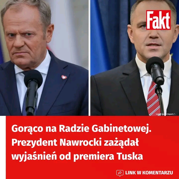 Napięta atmosfera na posiedzeniu Rady Gabinetowej. Prezydent Nawrocki i premier Tusk wymieniają ...